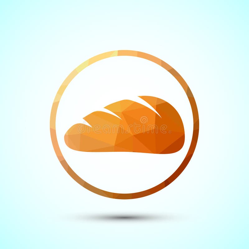 Bread Icon Design Illustration, Bakery Icon, Low Poly Style Stock ...