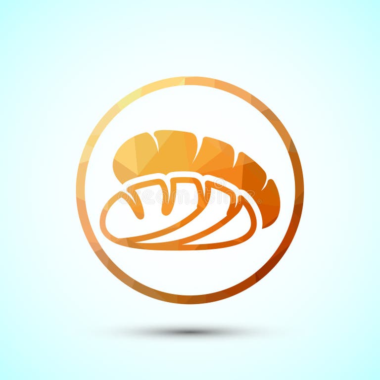Bread Icon Design Illustration, Bakery Icon, Low Poly Style Stock ...