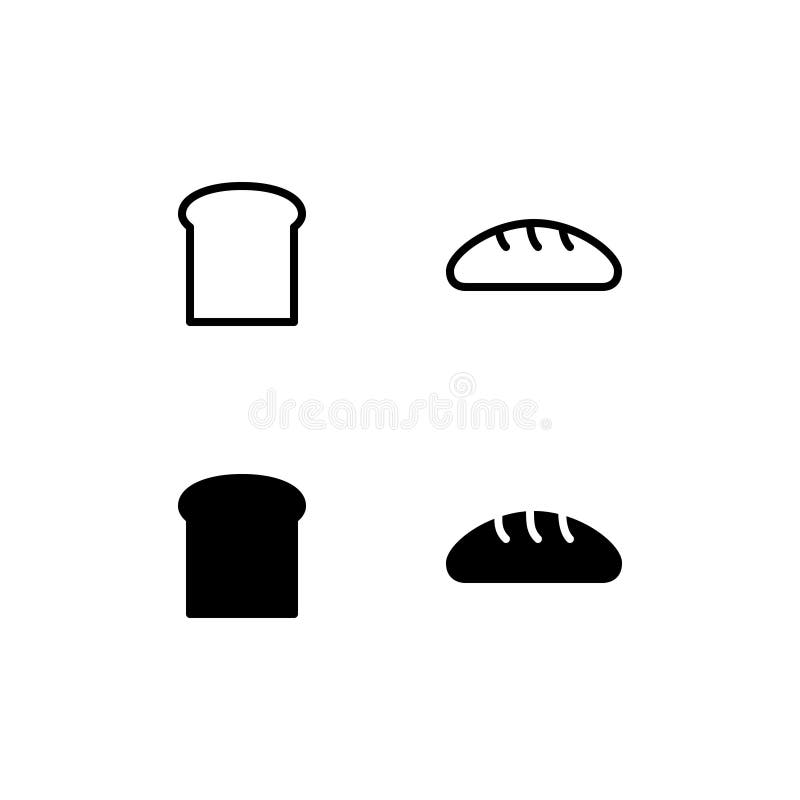 Bread Icon Logo Vector Symbol Isolated on White Background Stock ...