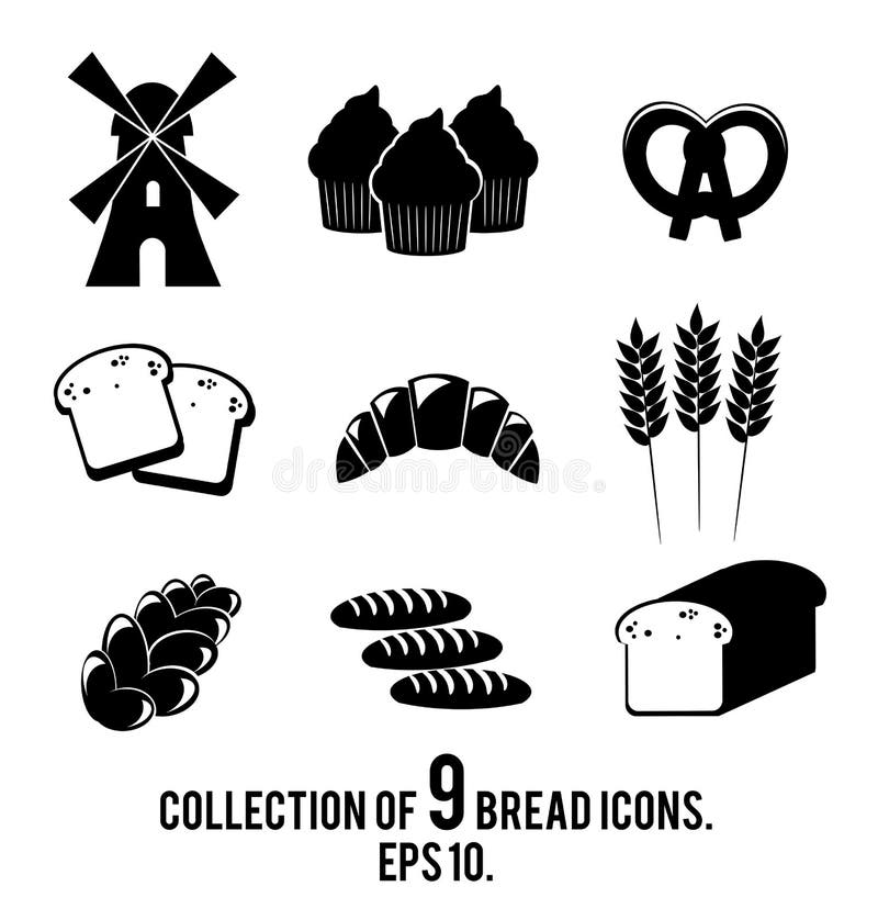 Bread icon set. stock vector. Illustration of badge, delicious - 68427301