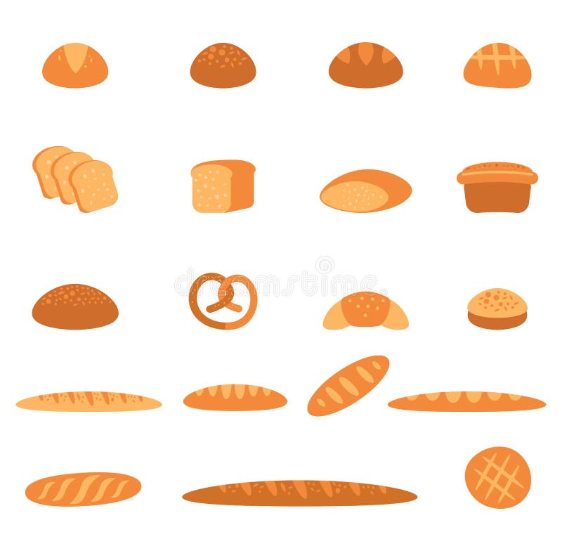 Bread icons set. stock illustration. Illustration of product - 85515494