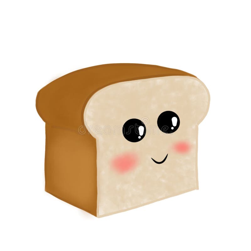 Bread Illustration, Face Smile Cartoon, Food Cartoon Stock Illustration ...