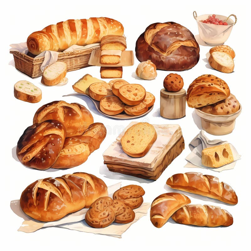Bread Illustration, Realistic Bread, Bread Shop Stock Illustration ...