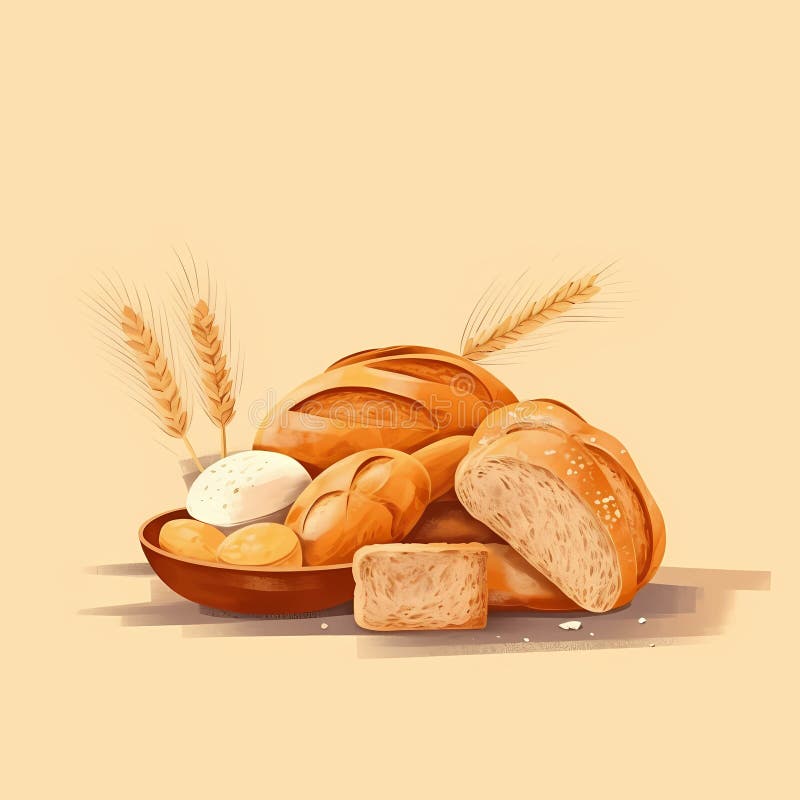 Bread Illustration, Realistic Bread, Bread Shop Stock Illustration ...