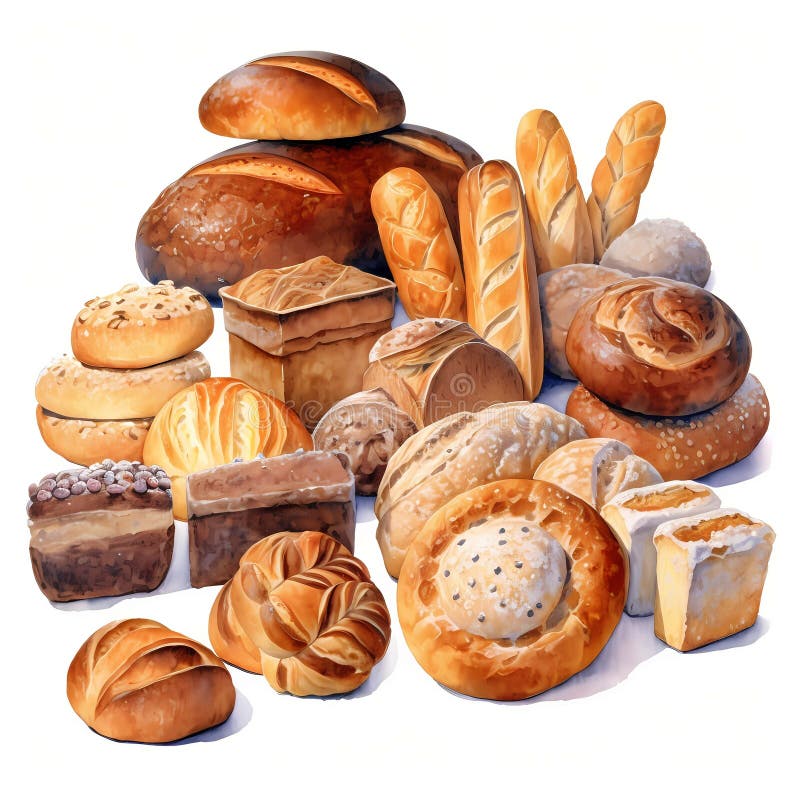 Bread Illustration, Realistic Bread, Bread Shop Stock Illustration ...
