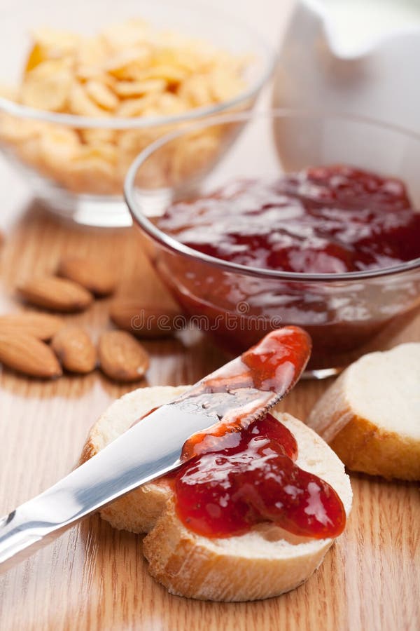 Bread with Jam for Breakfast Stock Photo - Image of jelly, health: 17467392