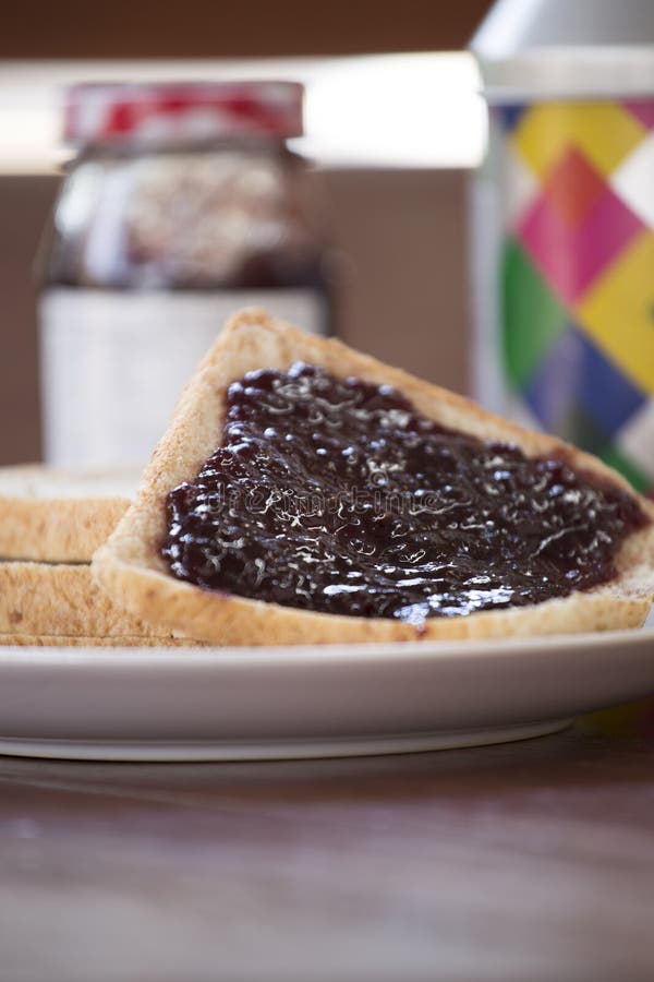 Bread with jam stock photo. Image of white, snack, health - 40765740