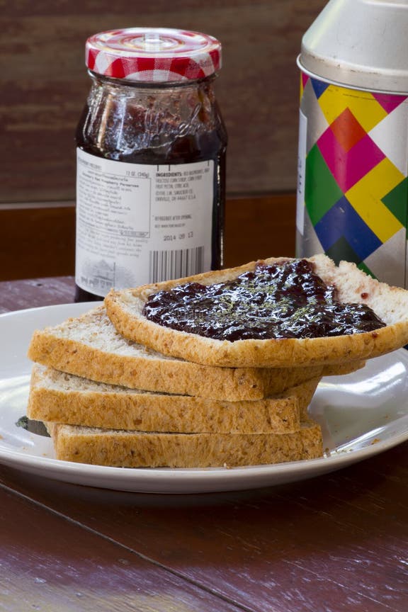 Bread with jam stock photo. Image of health, breakfast - 40765744