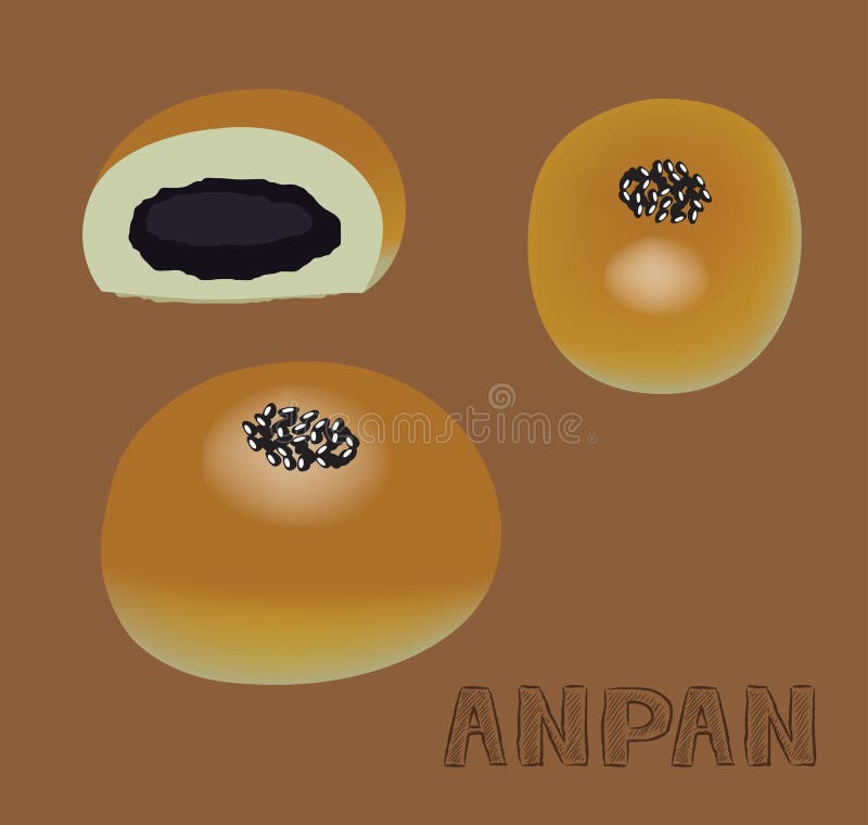 Bread Kind Anpan Vector Illustration Stock Vector - Illustration of ...