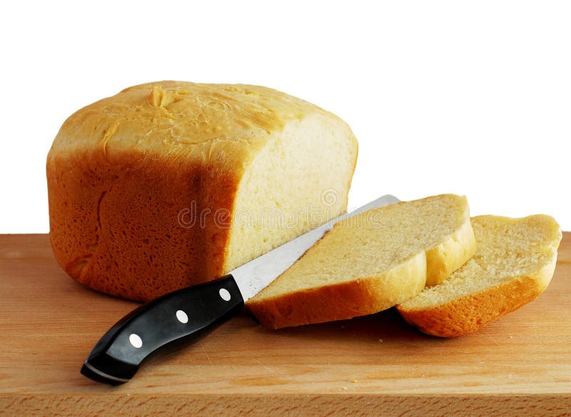 Bread with knife stock photo. Image of eating, black - 12372854