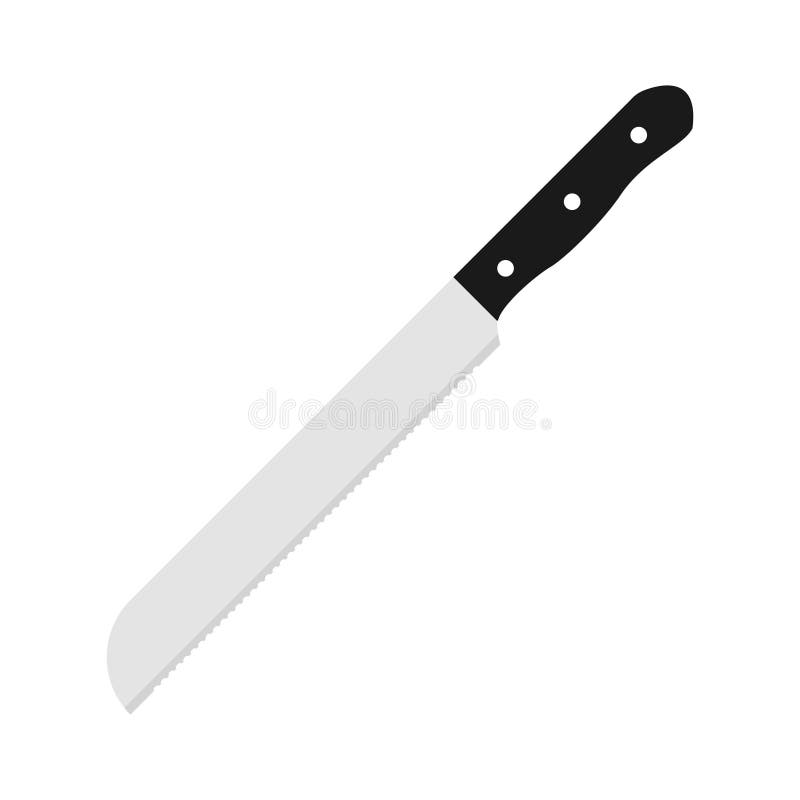 Bread Knife Flat Design Vector Illustration Stock Illustration ...