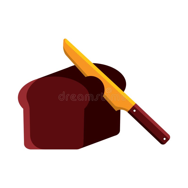 Bread and Knife. Vector Illustration Decorative Design Stock Vector ...