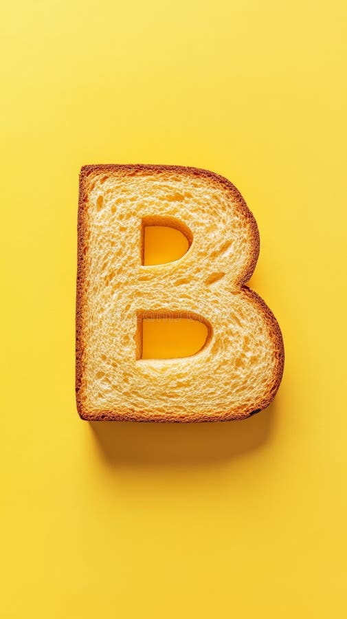 Bread Letter B on a Yellow Background Stock Photo - Image of creative ...