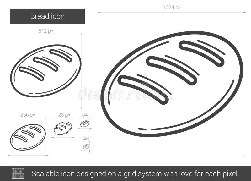 Bread line icon. stock vector. Illustration of outline - 82640239