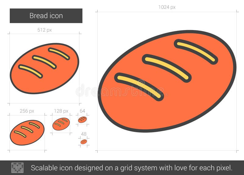 Bread line icon. stock vector. Illustration of outline - 82640239