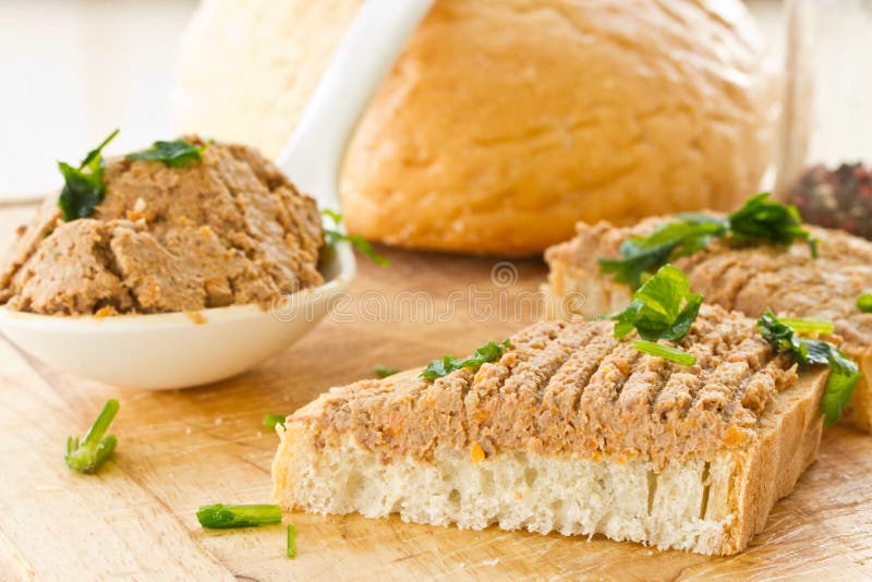 Bread with liver pate stock image. Image of mousse, meal - 27555509