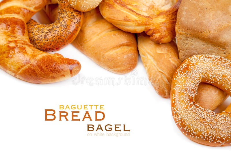 Bread, Loaf, Baguette, Bagel Stock Photo - Image of bakery, white: 51200424