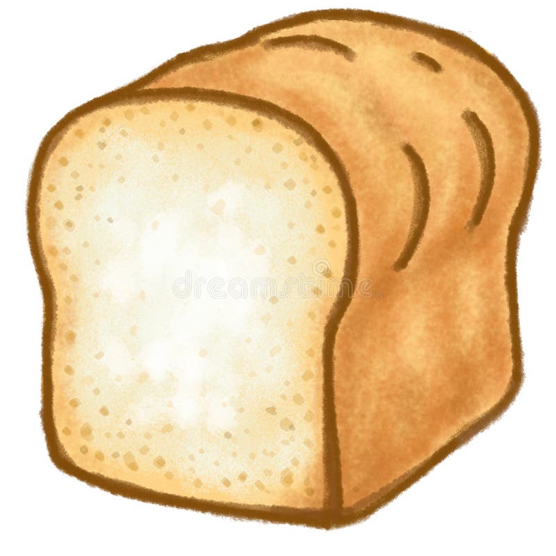 Bread Loaf, Hand Drawn Pastel and Chalk Illustration Stock Illustration ...