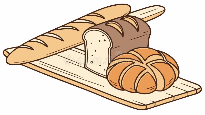Bread Loaf Rolls Food Vector Illustration, Vector Design Generative AI ...