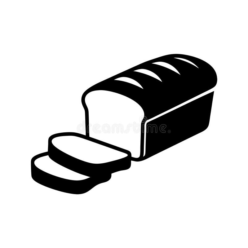 Bread Loaf with Slices Silhouette Vector for Bakery and Food Design ...