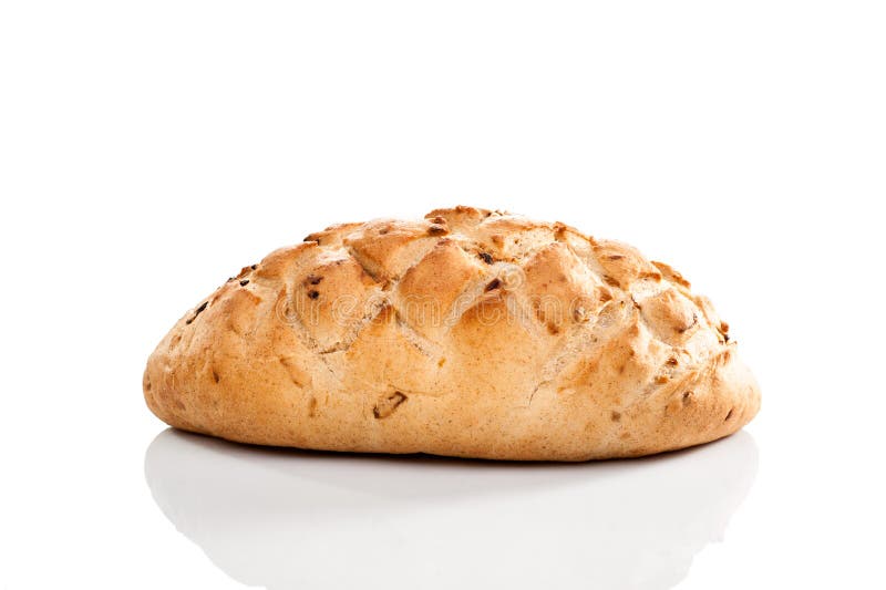 Bread Loaf on White Background Stock Image - Image of white, wheat ...