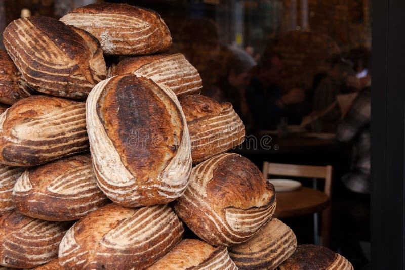 Bread loafs on pile stock photo. Image of homemade, horizontal - 61366078