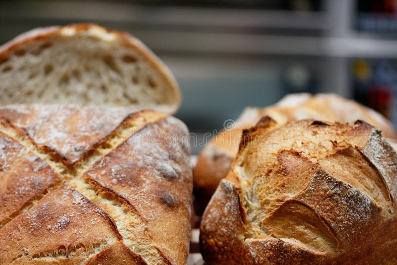 Bread Loaves in an Artisan Bakery Stock Image - Image of health, food ...