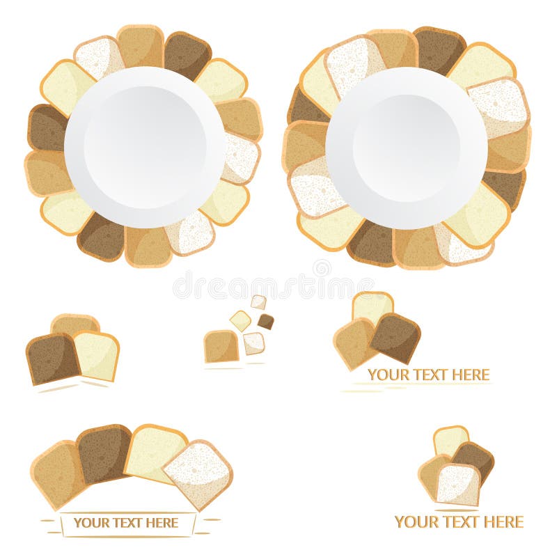 Bread logotypes set stock vector. Illustration of badge - 130137455