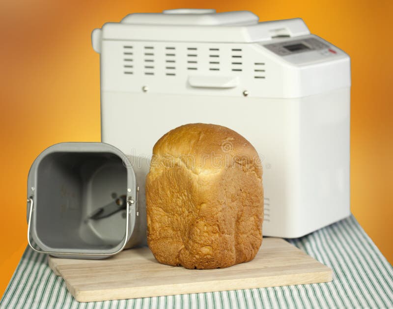 Bread Machine Making Fresh Bread at Home. Stock Photo - Image of ...
