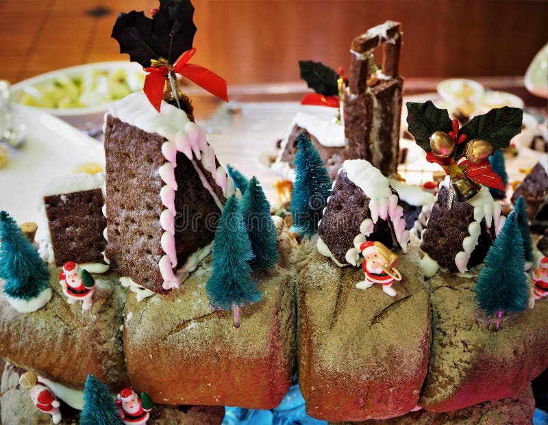 Bread Made Christmas Decolation in the Restaurant Stock Image - Image ...