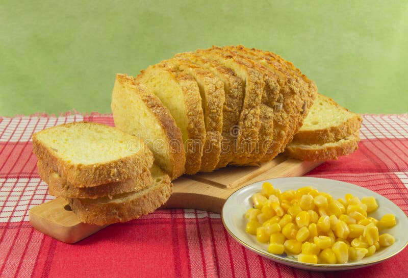 Bread Made from Corn. Whole Grains are in a Bowl Stock Photo - Image of ...