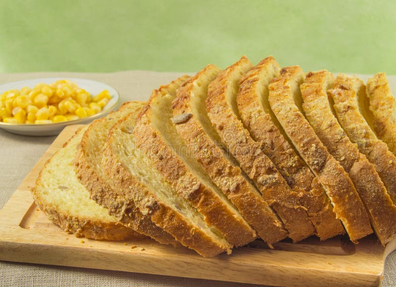 Bread Made from Corn. Whole Grains are in a Bowl Stock Photo - Image of ...