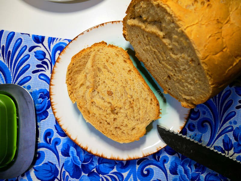 Bread Made in a Bread Maker. Bread Made at Home Stock Photo - Image of ...