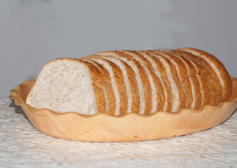 Bread Made from Second Grade Flour Sliced Stock Photo - Image of second ...