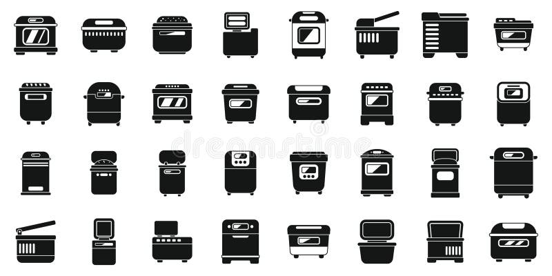 Bread Maker Icons Set Simple Vector. Kitchen Electric Stock ...