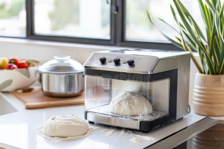Bread Making Machine Rising Dough in Modern Kitchen Stock Image - Image ...