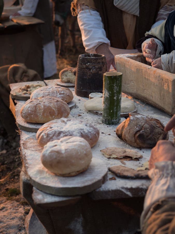 Bread on Market Stall in a Rural Area Stock Image - Image of culture ...