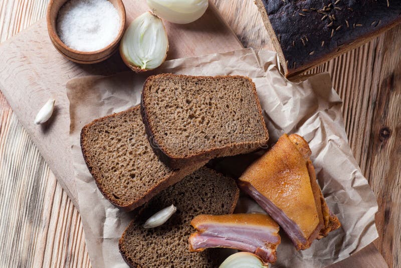 Bread & meat stock photo. Image of ingredient, salt - 80895462