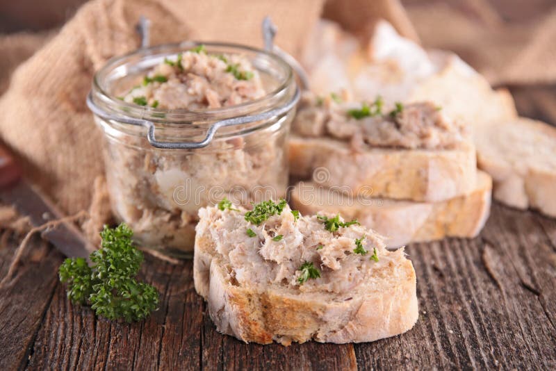 Meat spread and bread stock photo. Image of appetizer - 73885464