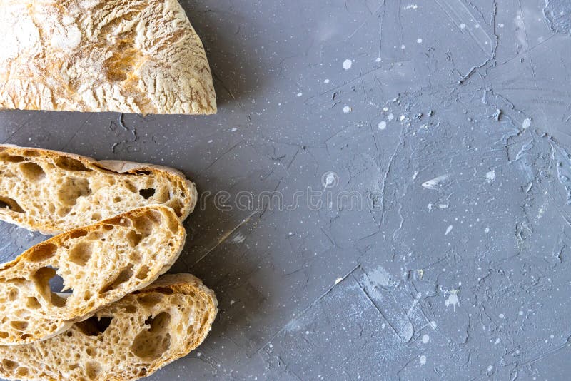 Bread and Milk in Blue Glass. Top View Stock Image - Image of bread ...