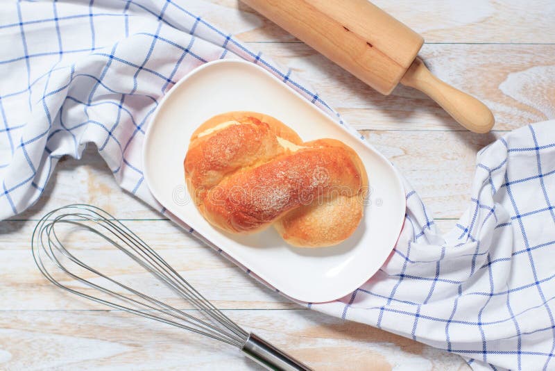 Bread and Milk Menu on the Kitchen Table Stock Image - Image of milk ...