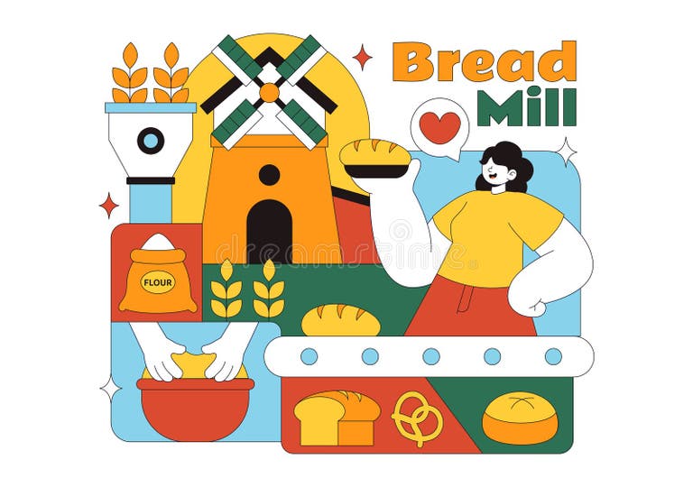 Bread Mill Vector Stock Illustrations – 5,325 Bread Mill Vector Stock ...