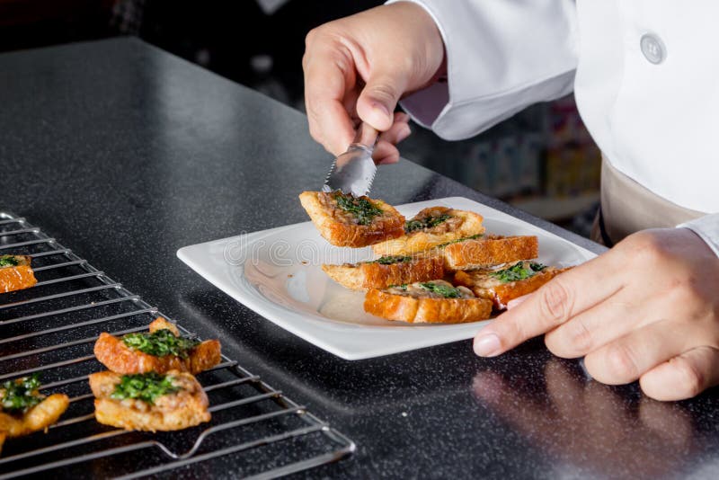 Bread with minced pork stock image. Image of pork, chef - 55835689
