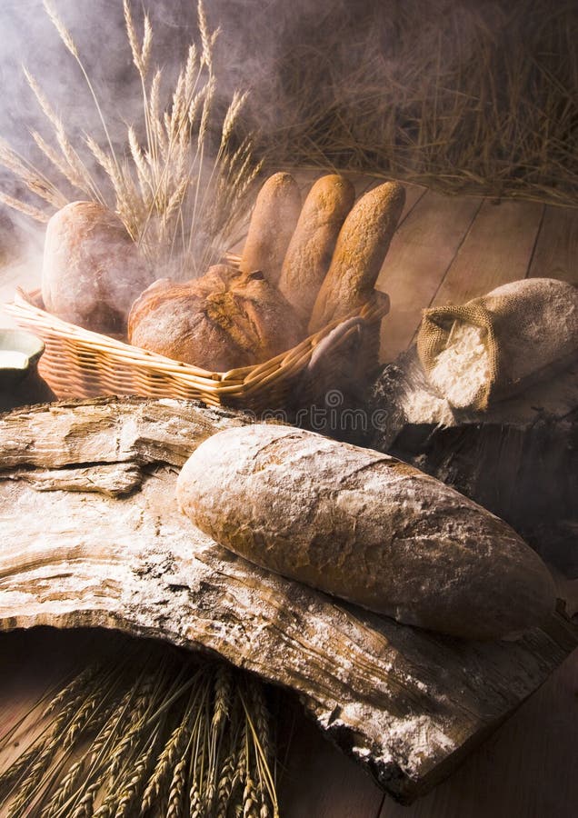 Bread mix in smoke stock image. Image of cuisine, baking - 1955779