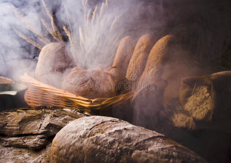Bread mix in smoke stock photo. Image of bake, breakfast - 1955780