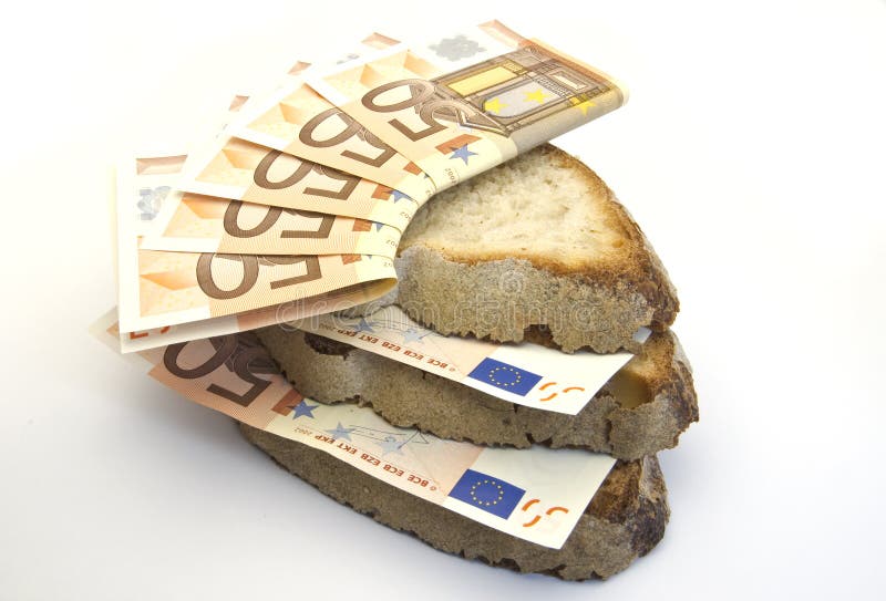 Bread and Money stock photo. Image of cash, business - 14470516
