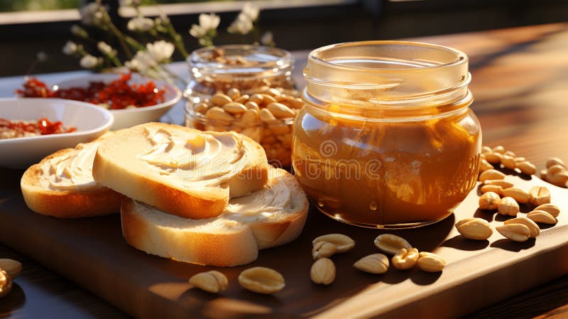 Walnut Paste Bread on the Table, Rustic Style, Calorie Food Concept ...