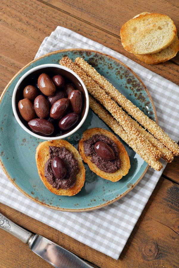 Bread with olive pate stock image. Image of tasty, healthy - 45538101