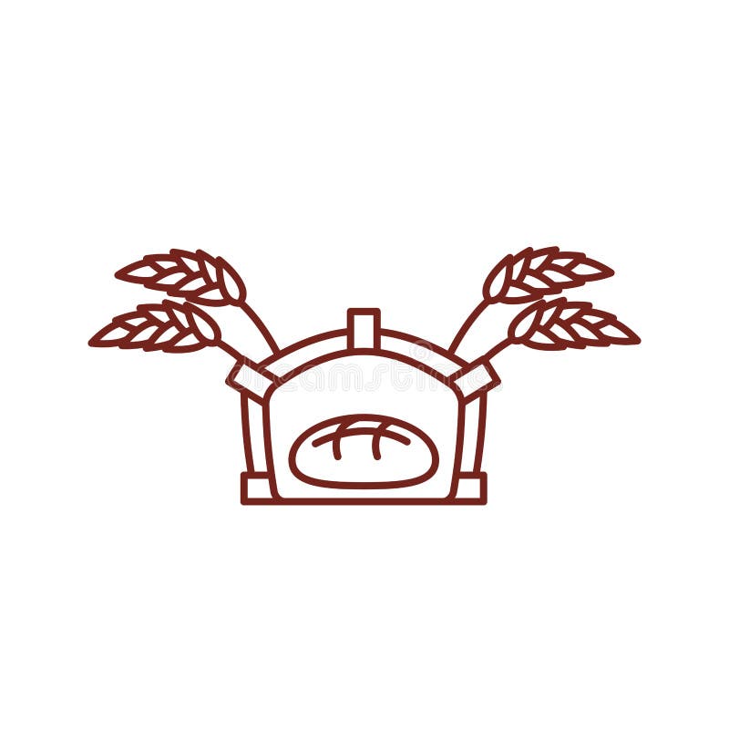 Bread in Oven Line Icon. Sign for Production of Bread and Bakery Stock ...