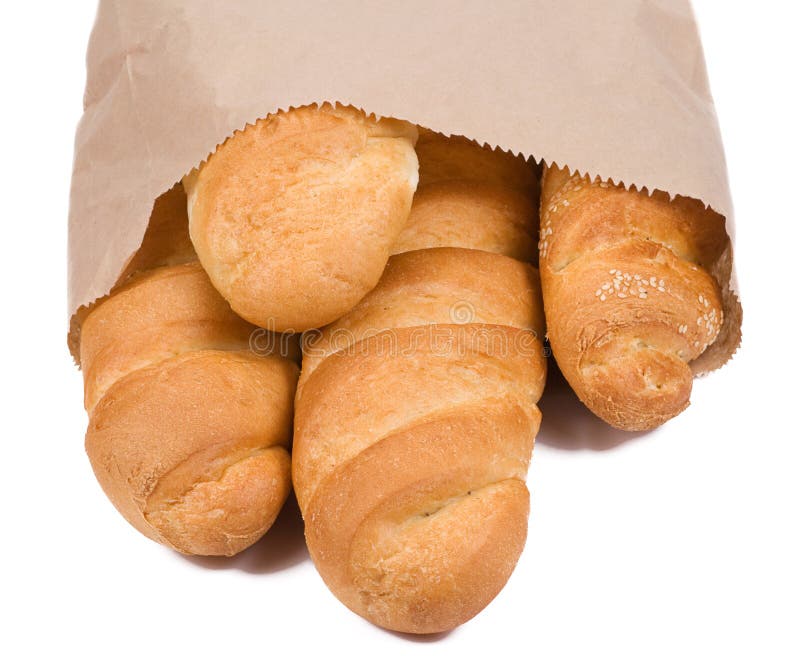 Bread in paper packet stock photo. Image of cook, paper - 15487808